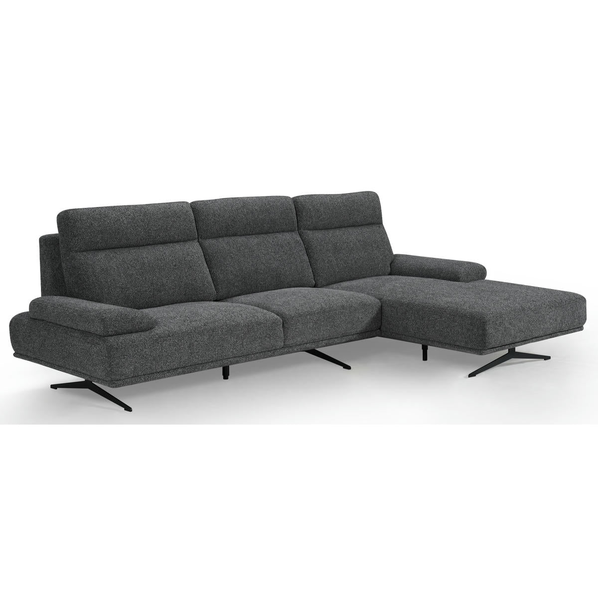 L-Shape Sofa Right Seattle - Grey Fabric – IBBE DESIGN EU